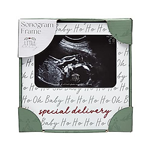 Little Holly Special Delivery Christmas Sonogram Frame, Baby Ultrasound Photo Frame, Baby Announcement Gift, Baby Holiday Keepsake, New and Expecting Parents Christmas Gift, White