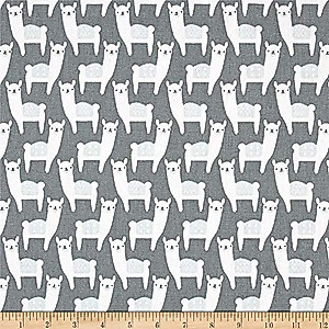 Premier Prints Alpaca Farm Sundown Grey, Fabric by the Yard