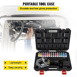 Mophorn Hydraulic Hose Crimper Hydra-Krimp 71500,Manual AC Hose Crimper Kit Air Conditioning Repaire Handheld,Hydraulic Hose Crimping Tool with 7 Die Set, for Barbed and Beaded Hose Fittings