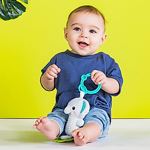 Bright Starts Tug Tunes On-The-Go Take-Along Toy, Elephant, Newborn +