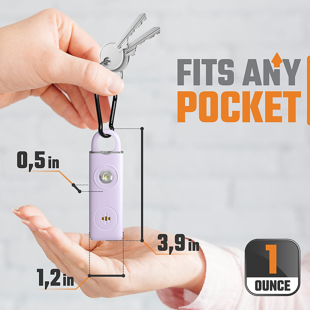 Personal Safety Alarm Keychain for Women Protection – USB Rechargeable 130 dB Self Defense Siren Panic Key Chain with Light and Low Battery Notice by WETEN (Lavender)