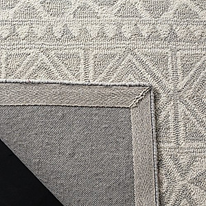 SAFAVIEH Blossom Collection 4' x 6' Silver / Ivory BLM113G Handmade Premium Wool Area Rug
