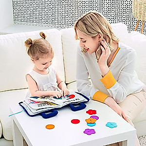 Jollybaby My First Busy Book Soft Fabric Cloth Books for Toddlers 1 2 3 Years Old My Quiet Book Church/Travel Toy Activities Learning Educational Book with 10 Sensory Items for Boys & Girls