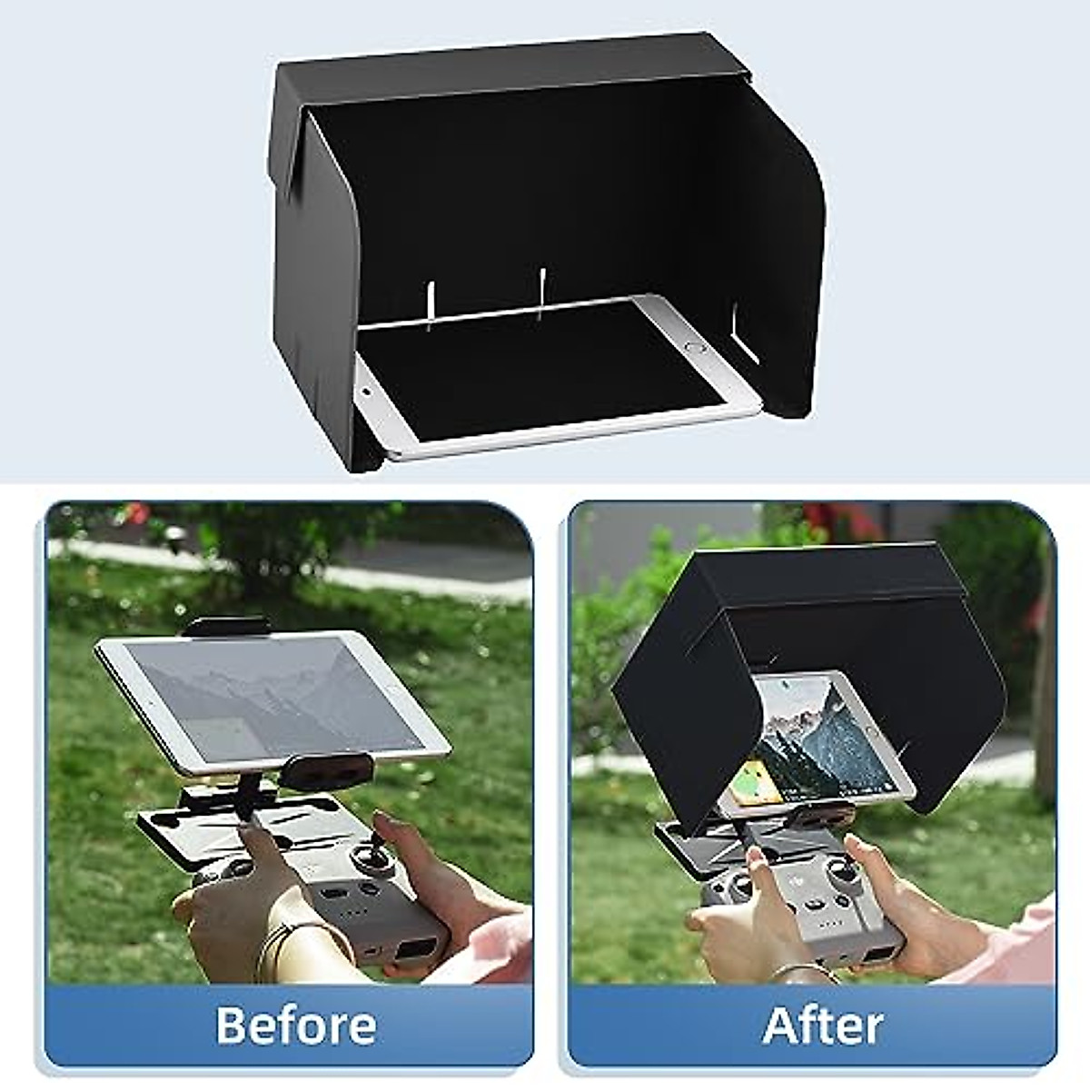 HeiyRC Tablet Sun Hood Sunshade for DJI Mini 2 SE/AIR 3/Mini 3 Pro/Air 2/Air 2S/Mini 2/Mini 3/Mavic 3/Mavic Pro/Spark/Phantom 3 4 Controller Accessories,for 7.9-8inch iPad Mini/Galaxy Tab A/Lenovo