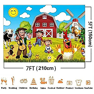 Farm Baby Theme Birthday Party red barn Door Photography Background Shower Party Children's Birthday Party Decoration Photography Background Props…