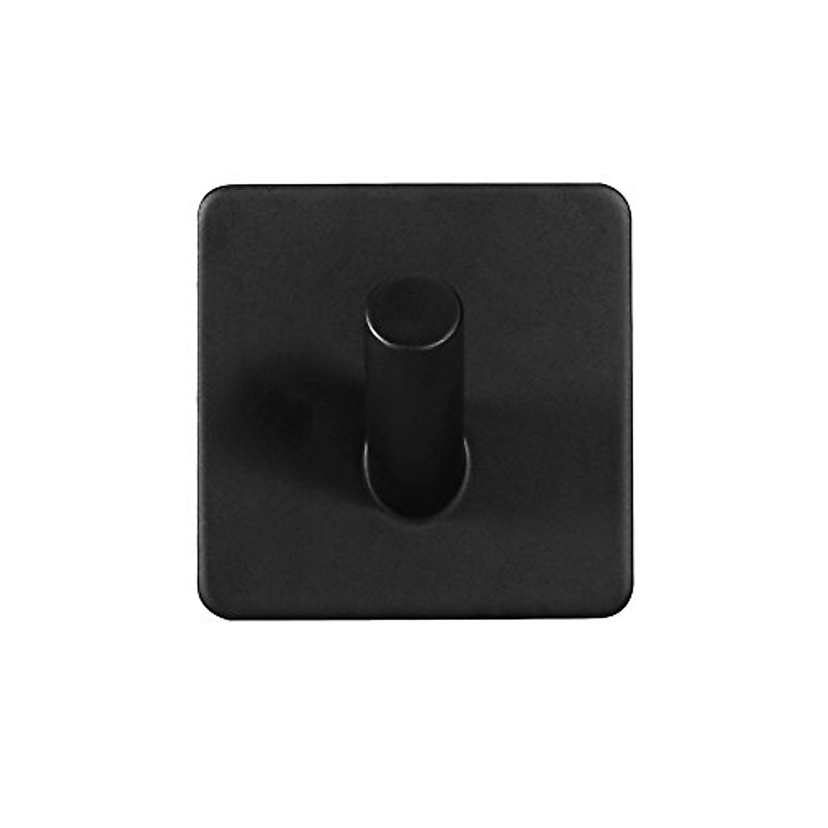 LJLink Self Adhesive Hooks Stainless Steel Coat Towel Key Wall Mount Hanging Hooks, Strong Power Heavy Duty, Waterproof, Modern Stylish for Bathroom Kitchen Bedroom Office, Matte Black Hook, 2 Pack