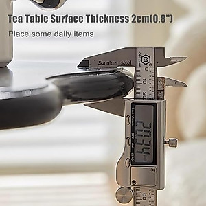 Modern Sofa Side End Table Wooden Flower Shape Side Tables Living Room Small Accent Table with Round Pedestal, Wave-Design Couch Corner Tables Coffee Table for Home Decor (Black)