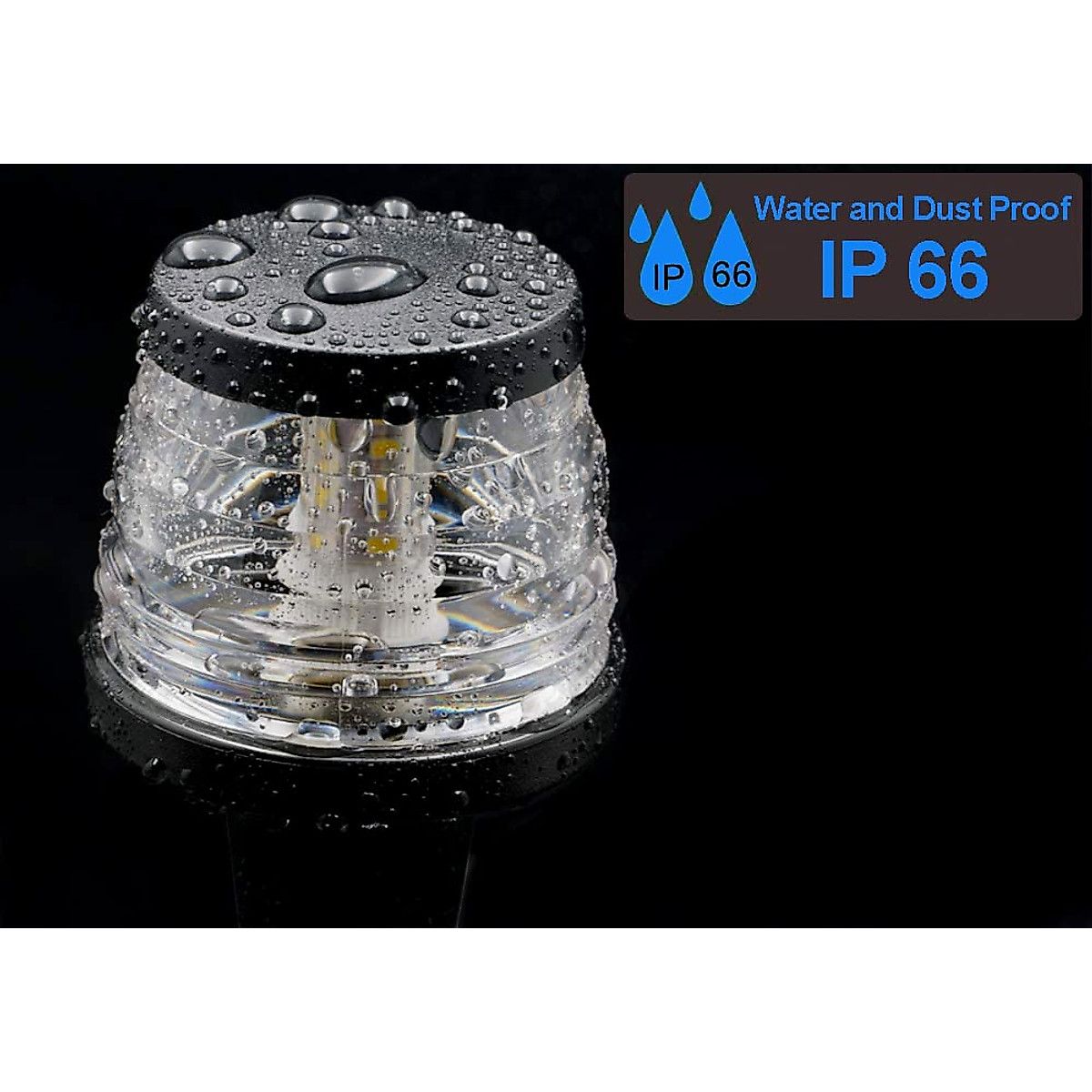 MARINE SYSTEM Made 3-NM LED Fold Down Boat Stern Light All Round 360° Boat Anchor Light for Pontoon and Fishing Boat, 9”, 12-24V