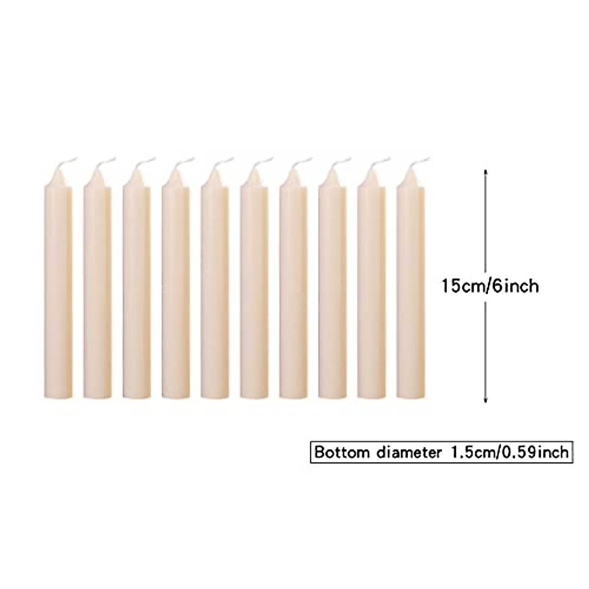 (20PCS White, 6INCH) Small Candle Taper Candles Bulk Packfor Home Decor, Wedding, Parties and Special Occasions,Small Candle
