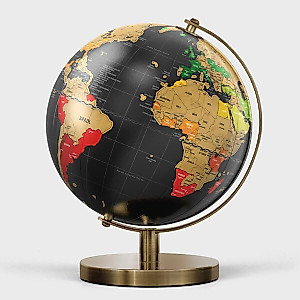 Luckies Of London World Globe Scratch Map | Scratch Off World Map | Interactive Map Of The World | Globe Decor & Travel Decor | Travel Map | Travel Gifts For Women & Travel Gifts For Men | Large Globe