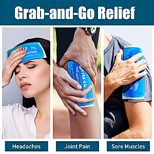 Reusable Hot and Cold Gel Ice Packs for Injuries, (2 Packs) Flexible Soft Ice Packs for Pain Relief, Migraines, First Aid, Kids Boo Boo, Gel Ice Pack for Knee, Neck, Wrist, Ankle, Elbow, 12.2" x 4.7"