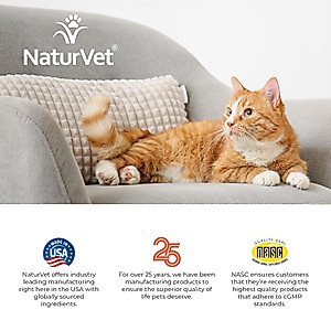 NaturVet VitaPet Senior Daily Vitamins for Cats Plus Glucosamine, Specifically Formulated to Provide Essential Minerals, 90 g, 60 Count