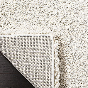 SAFAVIEH Milan Shag Collection 8' x 10' Ivory SG180 Solid Non-Shedding Living Room Bedroom Dining Room Entryway Plush 2-inch Thick Area Rug