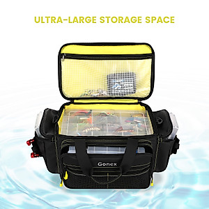 Gonex Fishing Tackle Bag Accessories Storage Holdall Handbag 35L 600D PVC SBS Waterproof Zipper for Outdoor Salt Fresh Water Fishing
