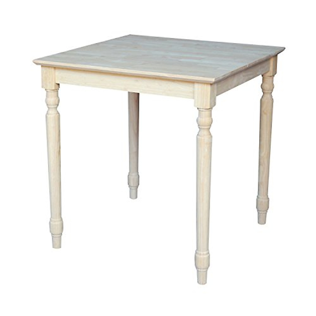 International Concepts Square Solid Wood Top Table with Turned Legs, 30-Inch