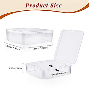 16 Pack Plastic Beads Storage Transparent Containers Box Small Drawer Organizers with Hinged Lid for Beads Earplugs Crafts Jewelry - 2.9x2.9x1 inch