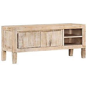 vidaXL TV Stand, TV Unit for Living Room Bedroom, Sideboard with Storage, TV Console Entertainment Center, Farmhouse Style, Solid Mango Wood