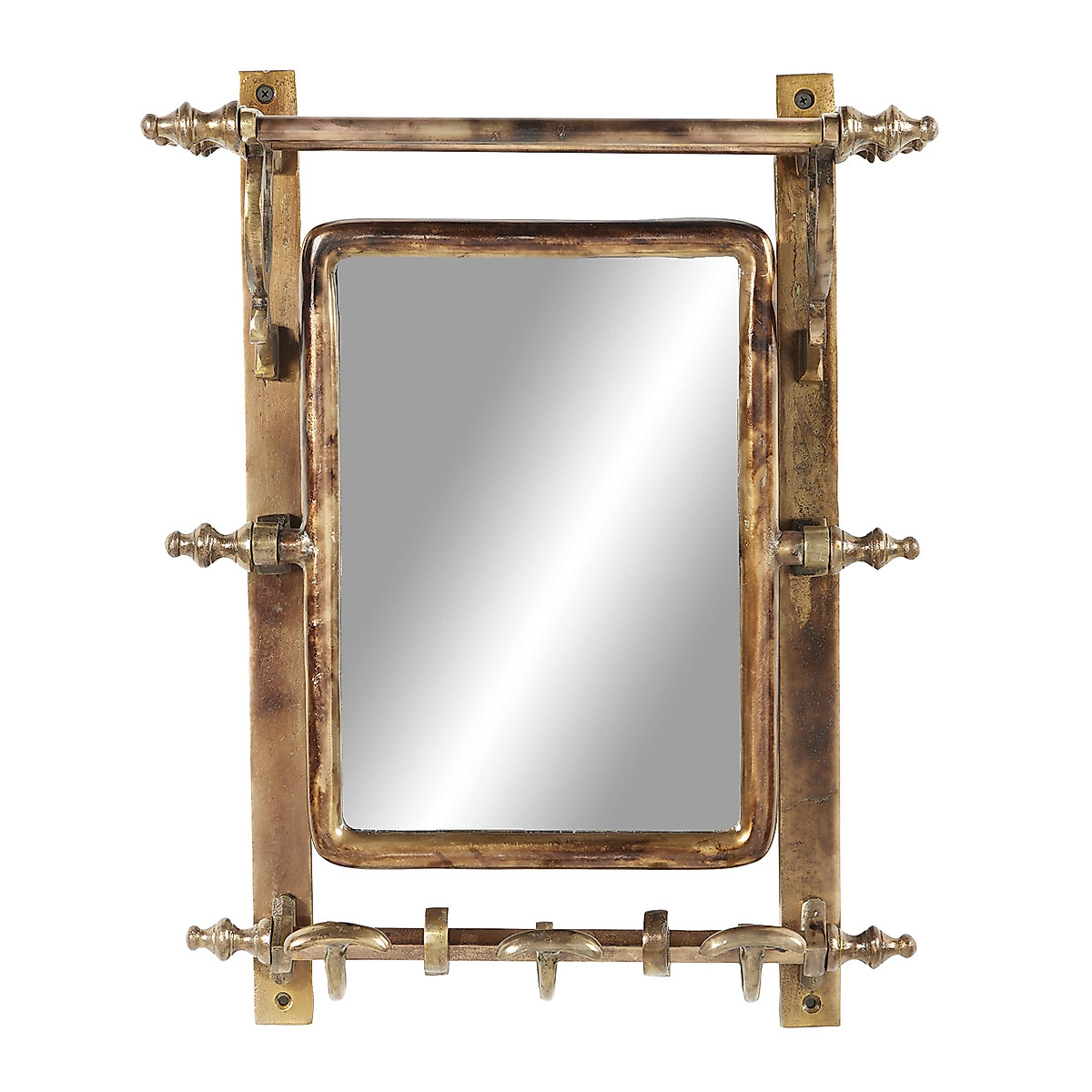 Deco 79 Wall Shelf, 16" L x 9" W x 20" H, Brown