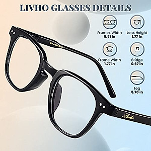 livho 3 pack Acetate Blue Light Blocking Glasses Men Women, Fashion Computer Gaming Glasses Anti Eye Strain Eyewear w/Case