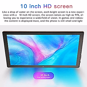 PUSOKEI 10 Inch Tablet PC,Android 11,6G 256G Storage,2.4G/5G Dual Band WiFi,mt6750 Octa Core Processor,Front 1600W Rear 3200W Dual Camera,4G Calling Tablet,7000mAh Battery,US Plug(Gold)