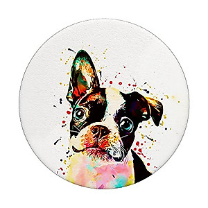 Boston Terrier Watercolor PopSockets Swappable PopGrip
