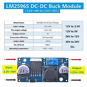 WWZMDiB LM2596 Voltage Regulator DC to DC Converter 3.2-35V to 1.25-30V Buck Converter (3Pcs)