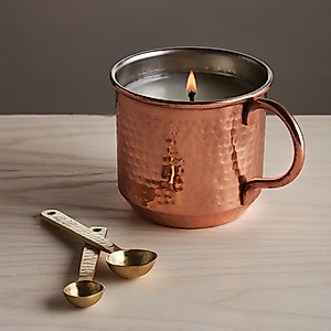 Thymes Simmered Cider Copper Cup Candle - Warm & Spicy Scented Candle with Notes of Apple, Clove, and Cardamom - Luxury Home Fragrance - Copper Candle (10 oz)
