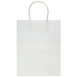 Super Z Outlet Paper Gift Bags with Handles 8" x 10.25" x 4.25" for Arts & Crafts Projects, Coloring, Birthdays, Shopping, Presents (13 Pack) (White)