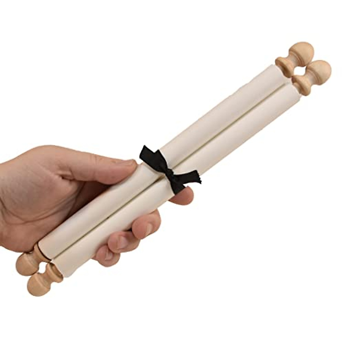 Blank Scroll 9x72" with wooden spindles-Oak, Black Walnut, Gold, Silver, Black