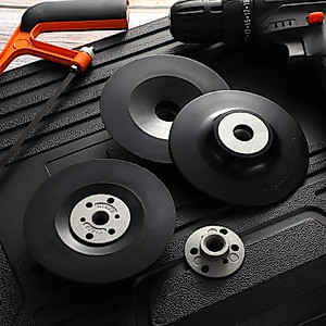 3 Pieces 4-1/2 Inch 14 mm Sanding Disc Backing Pads Replacement Disc Backing Pads Sander Backup Pad with M14 Thread Lock Nut for Angle Grinder