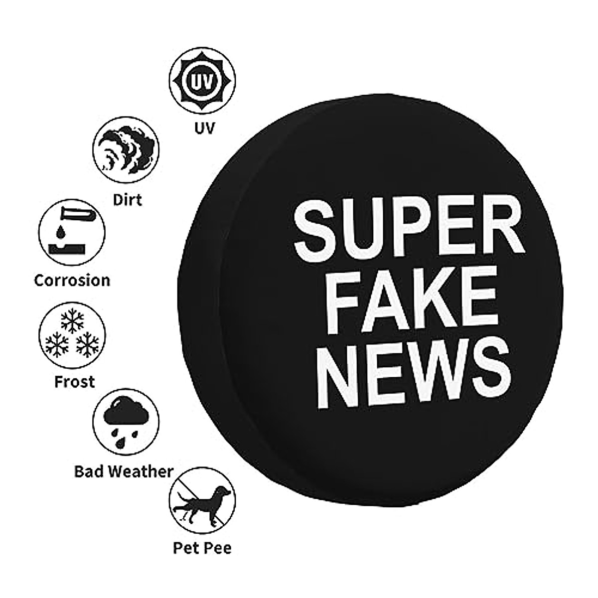 Super Fake News,Funny Tire Cover Universal Fit Spare Tire Protector for Truck SUV Trailer Camper Rv