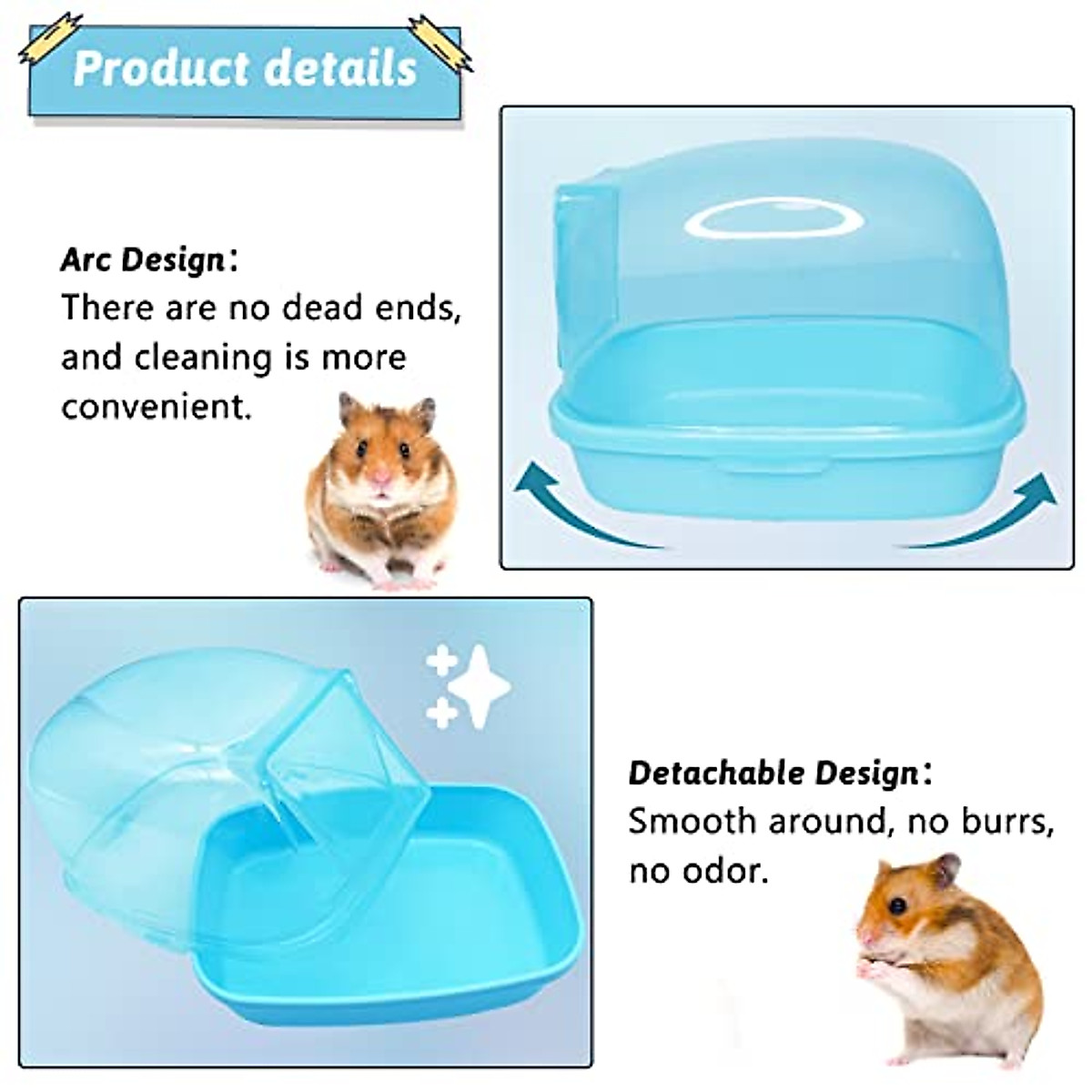 Hamiledyi Dwarf Chinchilla Sand Bath House,Syrian Hamster Sauna Room Plastic Small Animals Dust Bathroom Toilet for Hamster Gerbil Hedgehog Squirrel Totoro