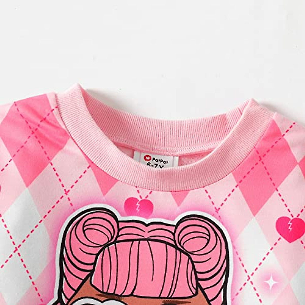 L.O.L. Surprise! Girl Skirt Set Long Sleeve Letter Print Sweatshirt Plaid/Pink Smocked Skirt Set 2PCS Clothes Set Outfit Pink 7-8 Years