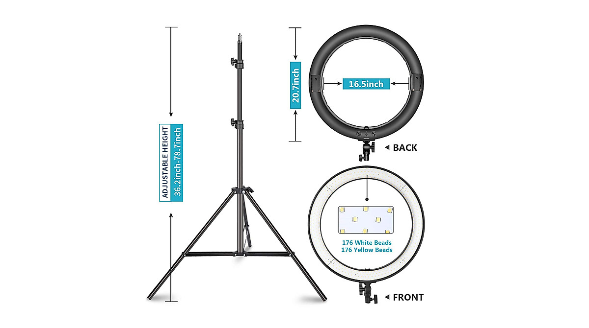 Neewer 20-inch LED Ring Light Kit for Makeup & Video