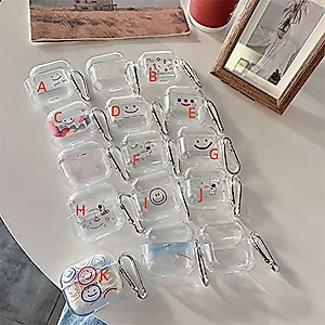 Cute Cartoon Style Soft TPU Protective Crystal Clear Transparent Case Cover Compatible with Lenovo thinkplus LP40S/LP40 Pro Earbuds, Protective Skin Sleeve with Key Chain (C)