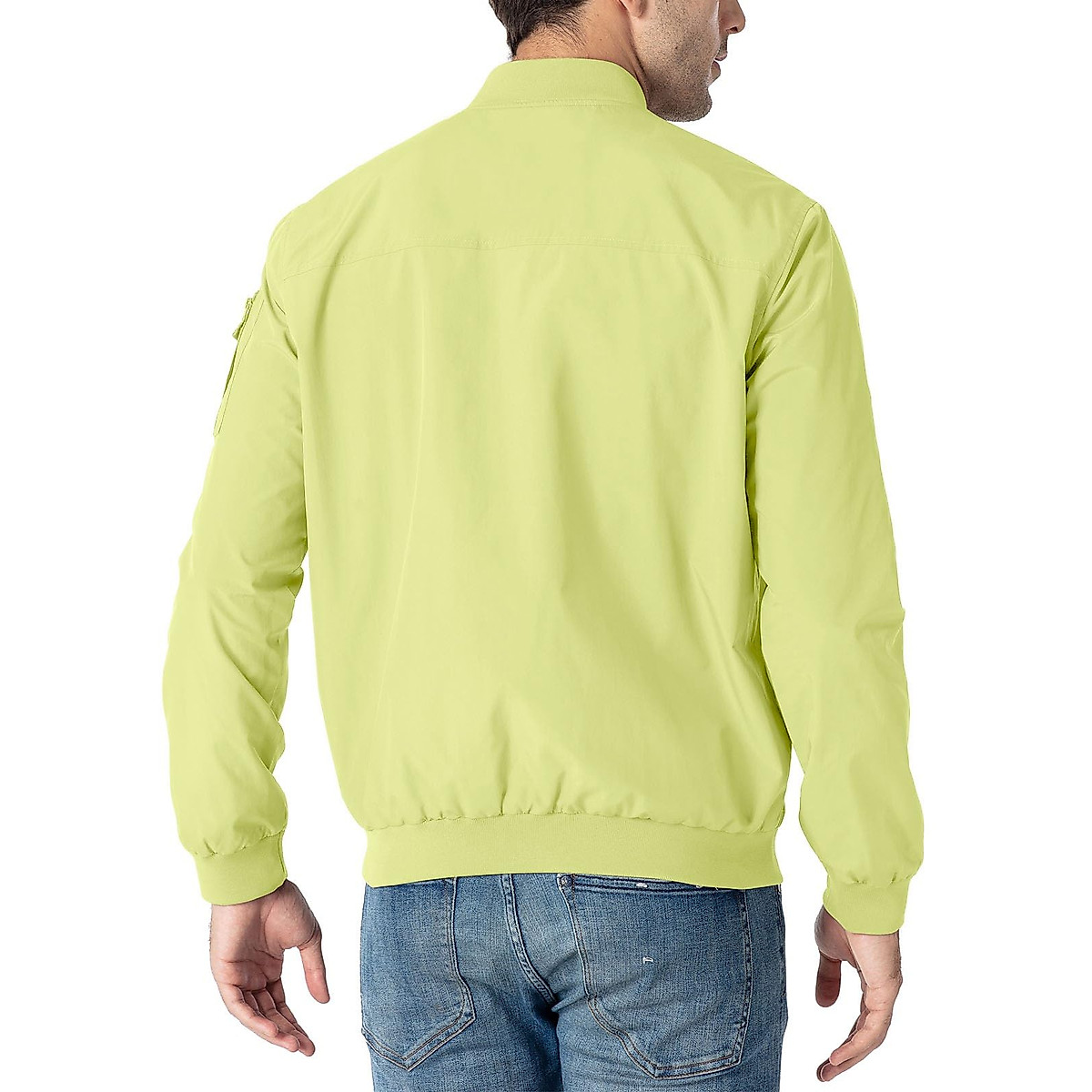 Rdruko Men's Lightweight Bomber Jacket Casual Stylish Fashion Coat Windbreaker(Lemon, US M)