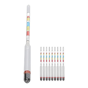 Garosa 10Pcs Triple Scale Hydrometer Home Brewing Meter Hydrometer Alcohol Home Brewing Beer Liquid Hydrometer Test Jar Household Supplies
