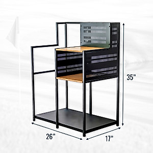 Teal Triangle Freestanding Golf Club Organizer, Stylish Heavy Duty Garage Storage Floor Stand, Holds 1 Golf Bag Shoes Clubs Balls and More