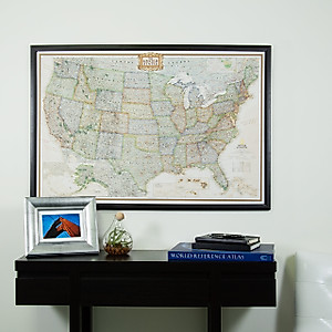 Craig Frames Wayfarer, Executive United States Push Pin Travel Map