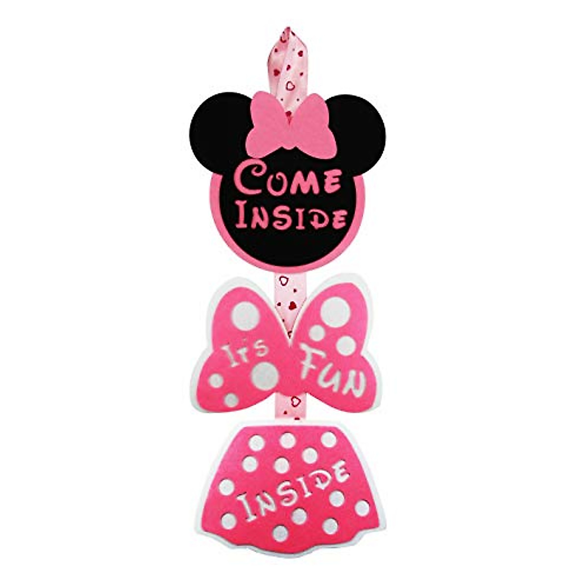 Minnie Mouse Door Sign for Girl's Birthday Party Decorations