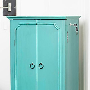 Hives and Honey 9006-349 Carson Fully Locking Jewelry Armoire, Large, Turquoise