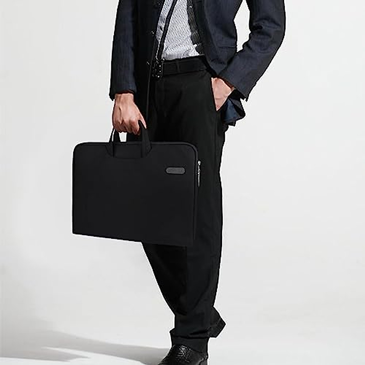 ARVOK 13 13.3 14 Inch Water-resistant Canvas Fabric Laptop Sleeve With Handle&Zipper Pocket/Notebook Computer Case/Ultrabook Briefcase Carrying Bag for HP/Dell/Lenovo/Asus/Acer/Samsung, Black