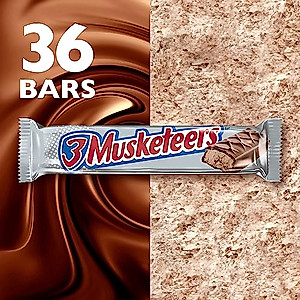 3 MUSKETEERS Candy Milk Chocolate Bars, Full Size, 1.92 oz Bar (Pack of 36) Box