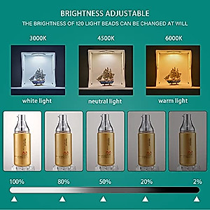 ZKEEZM Light Box Photography 16"x16" with 120 LED, and 6 Color Backdrops Photo Box with Lights Foldable Lightbox for Product Photography with Adjustable 3000-6500K Bi-Colour Brightness