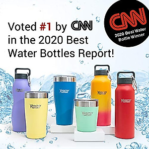 Healthy Human FLIP N SIP Lid | Leak-Proof Water Bottles Lid | Dishwasher Safe & Durable Bottle Caps with Snap Metal Clip & Wide Mouth for All Healthy Human Bottles