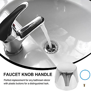 DOITOOL 5PCS hand wheel sink knobs bathtub bathroom faucet knobs blue sink accessories bath tub accessory shower faucet knobs kitchen faucet handle hot and cold plastic shower rod