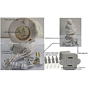 HutHomery Lighted Christmas Snowman Lamp, Electric Glass Snowman Ball Night Lights with Santa Claus Hat for Xmas Holidays Home Décor