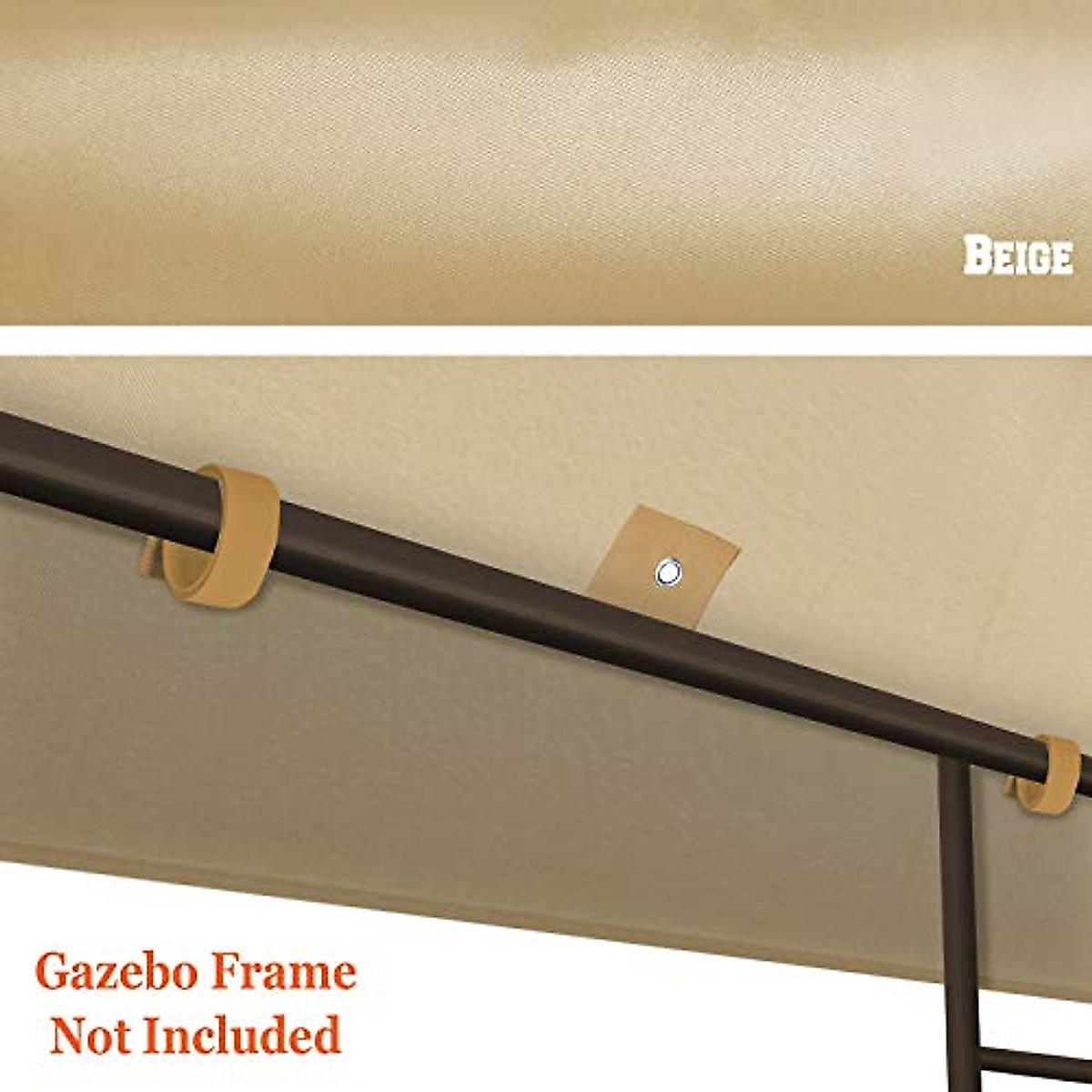 BenefitUSA 10x10 FT Gazebo Replacement Canopy Top Single Tier Canopy Top Cover (Beige)