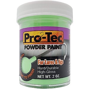 Pro-Tec Jigs and Lures Powder Paint, Jig Head Fishing Paint, Fishing Lure Paint (Glow Bright Green)