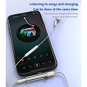 Lightning to 3.5mm Headphone Adapter(2pack) Compatible for iPhone Splitter Audio Apple Dongle Jack AUX Adaptador para Earphone 2 in 1 Earbud and Charge Charger 13 12 11 Pro Max Mini XS SE 7 X 8 Plus